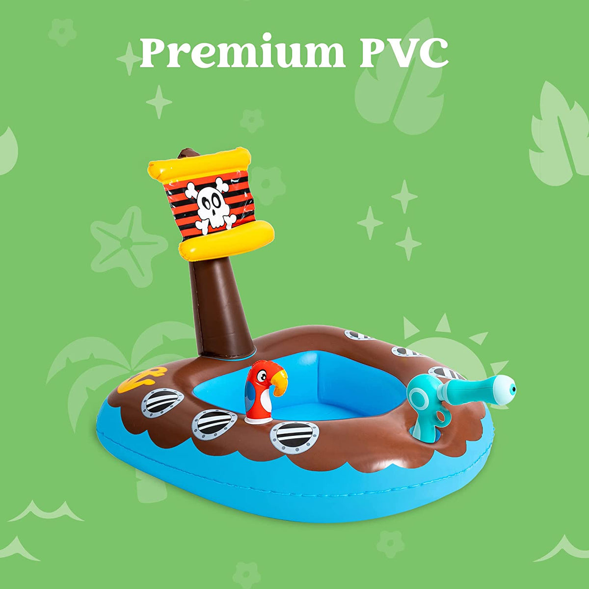 Inflatable Pirate Ship Float With Water Gun Leekinmart